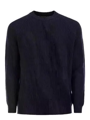 RAKKI Rebel Ribbed Crew-neck Sweater - Blue