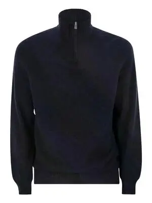 Fedeli Favonio Persia Half-zip Jumper - Blue