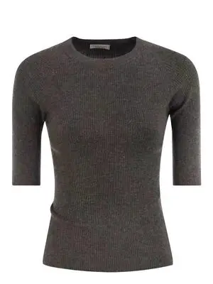 BRUNELLO CUCINELLI Ribbed Half-Sleeve Sweater