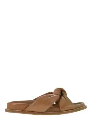 Fabiana Filippi Knot-detail Leather Sandals - Brown