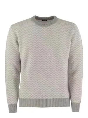Kiton Chevron Ribbed Sweater - Neutrals