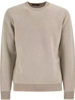 Peserico Crew-neck Ribbed Sweater - Neutrals