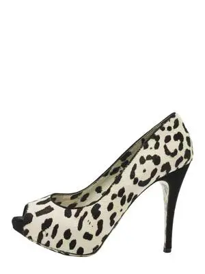 Dolce & Gabbana Leopard-print Peep-toe Pumps - Neutrals