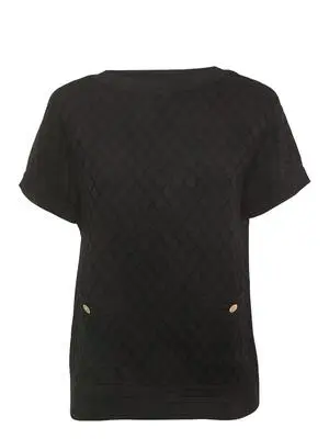 Carolina Herrera Diamond-pattern Knitted Blouse - Black