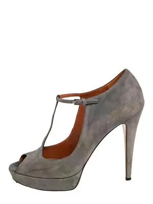 Gucci Platform Peep-toe Pumps - Grey