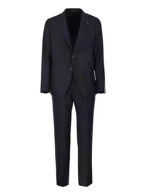 Tagliatore Peak-lapels Pinstripe Suit - Blue