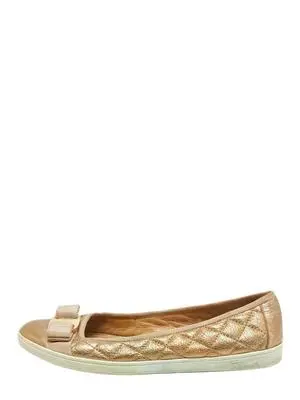 FERRAGAMO Varina Quilted Ballet Flats - Gold