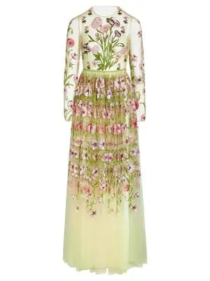 Giambattista Valli Floral Embroidered Maxi Dress - Green