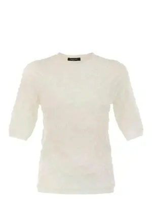Fabiana Filippi Embossed Half-sleeves Top - Neutrals