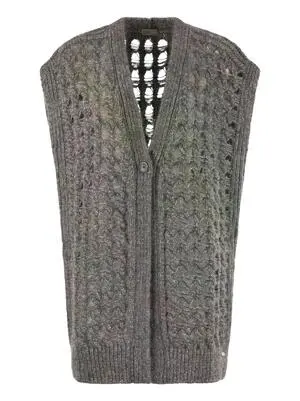 Herno Open-work Sleeveless Cardigan - Grey