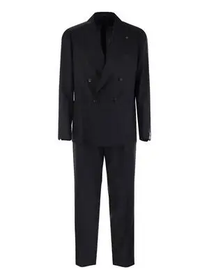 Tagliatore Double-breasted Patch-pocket Suit - Blue