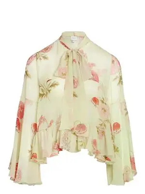 Giambattista Valli Floral Ruffled Blouse - Neutrals