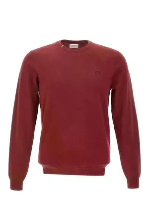 SUN 68 Crew-neck Ribbed-cuff Sweater - Red