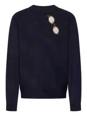 Moschino Glasses Motif Sweater - Blue