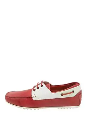 TOD'S Two-tone Leather Boat Shoes - Red