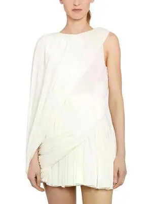 Giambattista Valli Draped Pleated Mini Dress - White