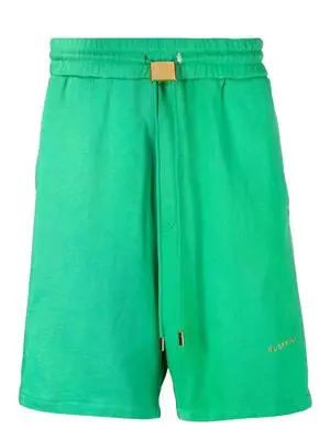 Buscemi Embroidered-logo Cotton Track Shorts - Green