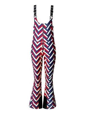Perfect Moment Chevron-Pattern Zip-Up One-Piece Red
