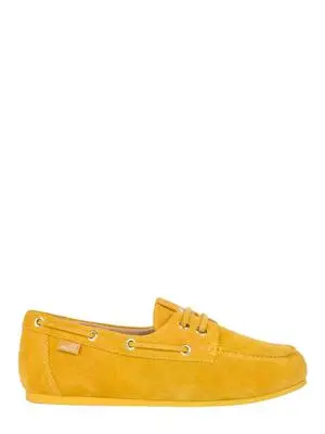 Moschino Lace-up Suede Loafers - Yellow