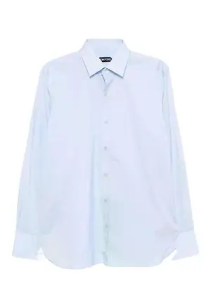 TOM FORD Long-sleeves Cotton Shirt - Blue