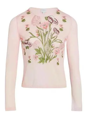 Giambattista Valli Floral Embroidered Crew-neck Sweater - Pink