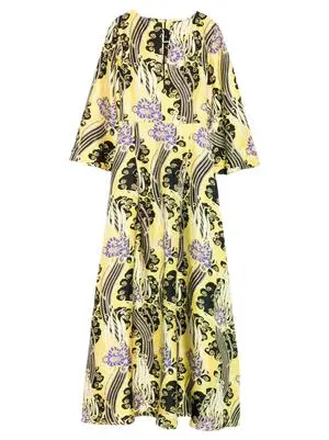 La DoubleJ Floral-print Maxi Dress - Yellow