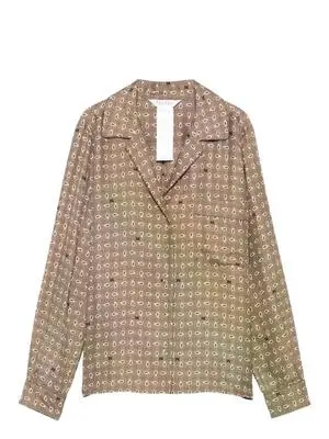 Max Mara Buttoned Patterned Top - Brown