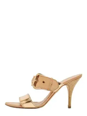 GIUSEPPE ZANOTTI Buckled Leather Mules - Gold