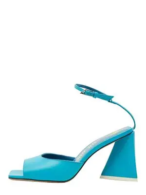 Attico Piper Leather Sandals - Blue