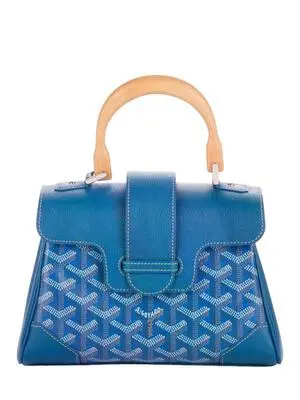 Goyard 2000s Top-handle Chevron Bag - Blue