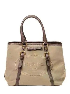 Prada Tote Bag With Bow Detail - Neutrals