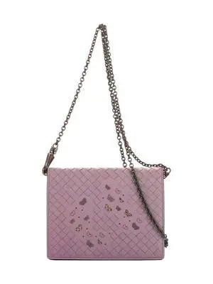 Bottega Veneta 2000s Woven Chain Bag - Purple