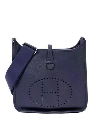 Hermès 2000s Perforated Leather Shoulder Bag - Blue