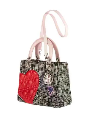 Dior Lady Patchwork Love Tote Bag - Black