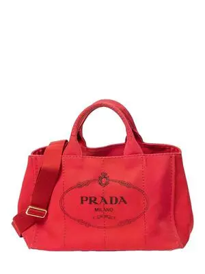 Prada Canapa Logo-print Tote Bag - Red