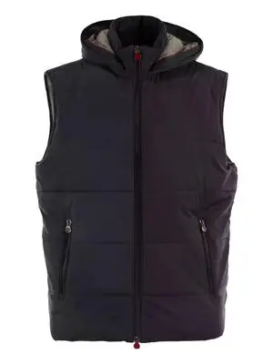 Kiton Hooded Sleeveless Jacket - Blue