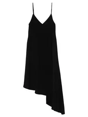 HERSKIND V-neck Asymmetric Midi Dress - Black