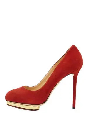 CHARLOTTE OLYMPIA Dolly Suede Pumps - Red