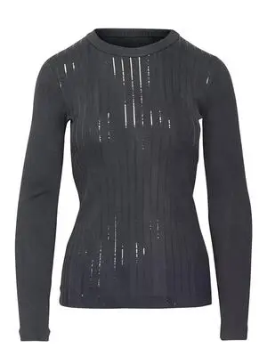 Brunello Cucinelli Sequin-stripe T-shirt - Grey