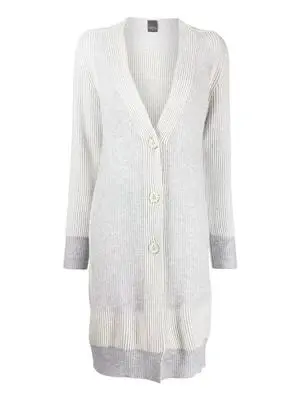 Lorena Antoniazzi V-neck Buttoned Cardigan Coat - Grey