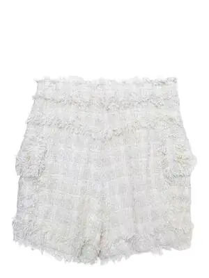 Balmain Tweed Raw-edge Shorts - Neutrals