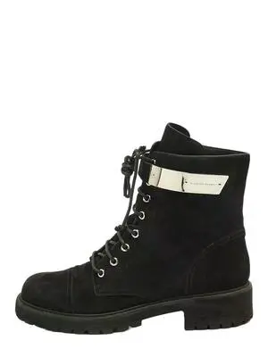 GIUSEPPE ZANOTTI Suede Lace-up Boots - Black
