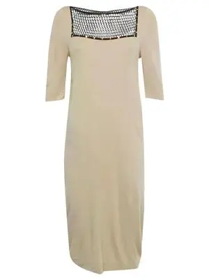 Roberto Cavalli Short-sleeved Midi Dress - Neutrals