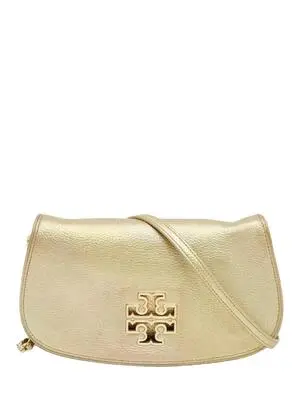 Tory Burch Leather Cross Body Bag With Logo - Gold