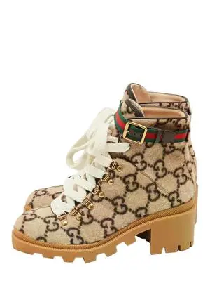 Gucci Gg-patterned Sylvie Ankle Boots - Neutrals