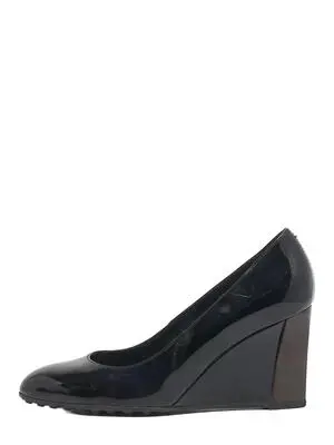 TOD'S Patent-leather Wedge Pumps - Black