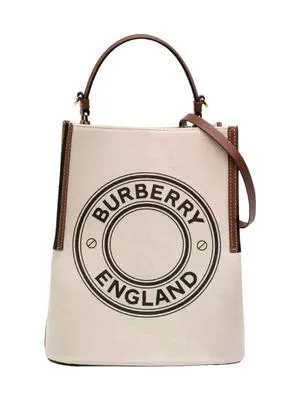 Burberry Small Canvas Logo Peggy Bucket Bag - Brown
