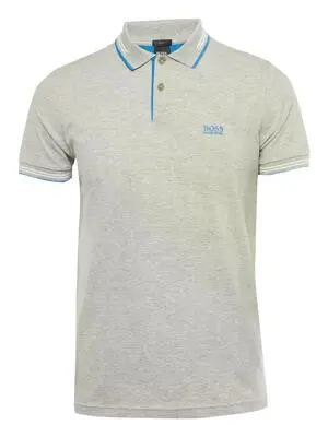 BOSS Trim Cotton Polo Shirt - Grey