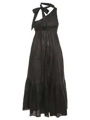 Zimmermann Empire Tie Linen Dress - Black