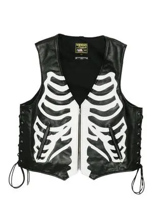 MASTERMIND WORLD Bones Sleeveless Jacket - Black